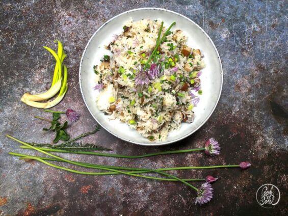 Reis mit Pilzen und Wildkräutern, ein einfaches Rezept – Cook & Soul